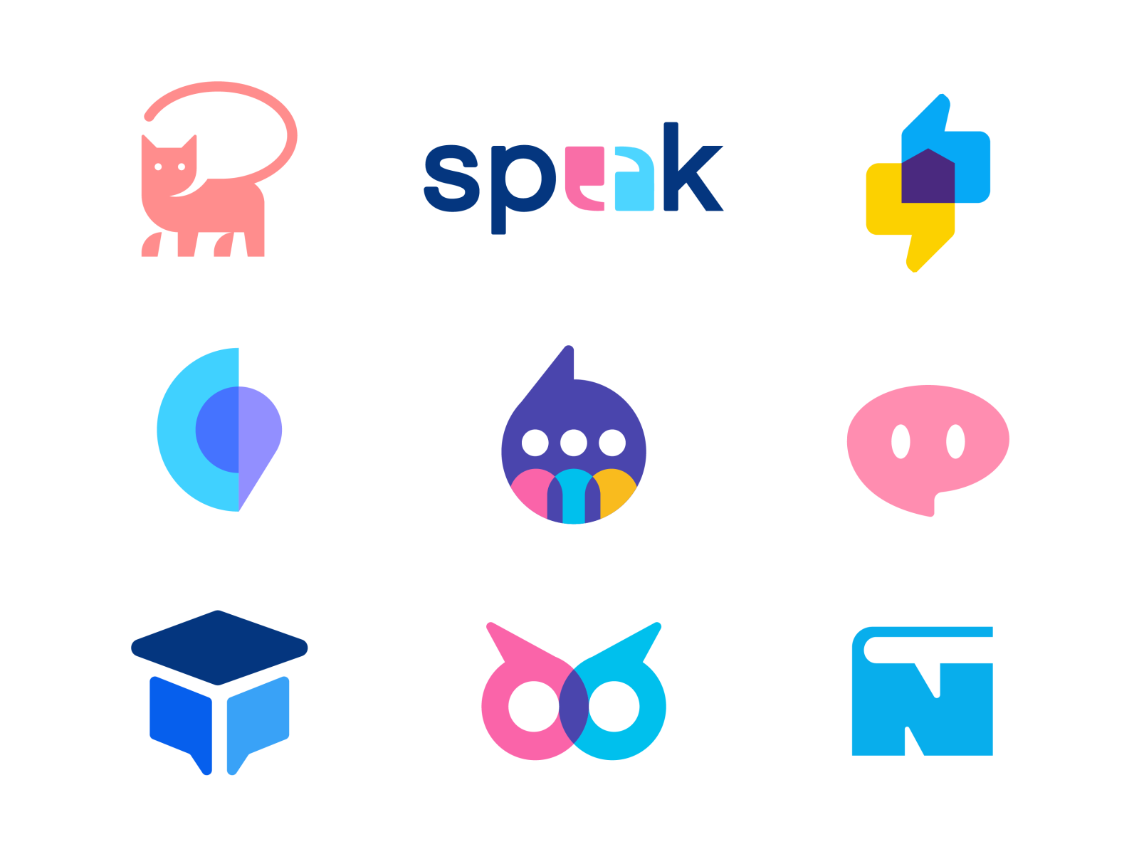 chat themed logos by Badr errouichaq on Dribbble