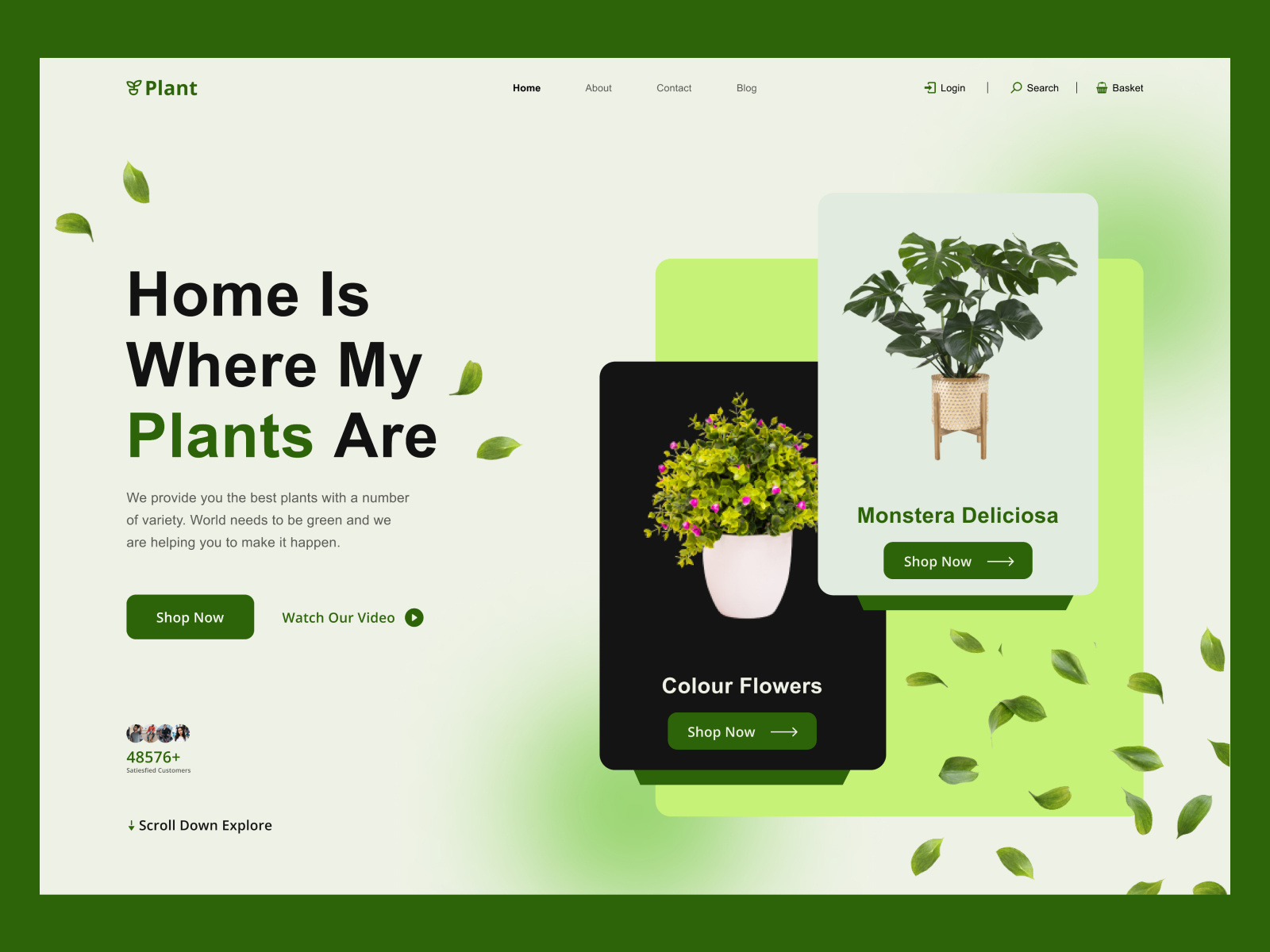 Plant Shop Header Section by Fokuruddin Talukdar on Dribbble