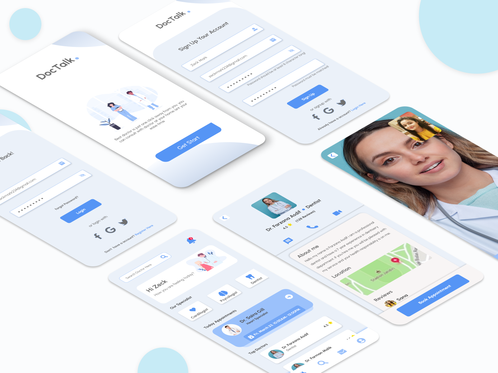 DocTalk UI Design - Doctor Appointment App by Yousra on Dribbble