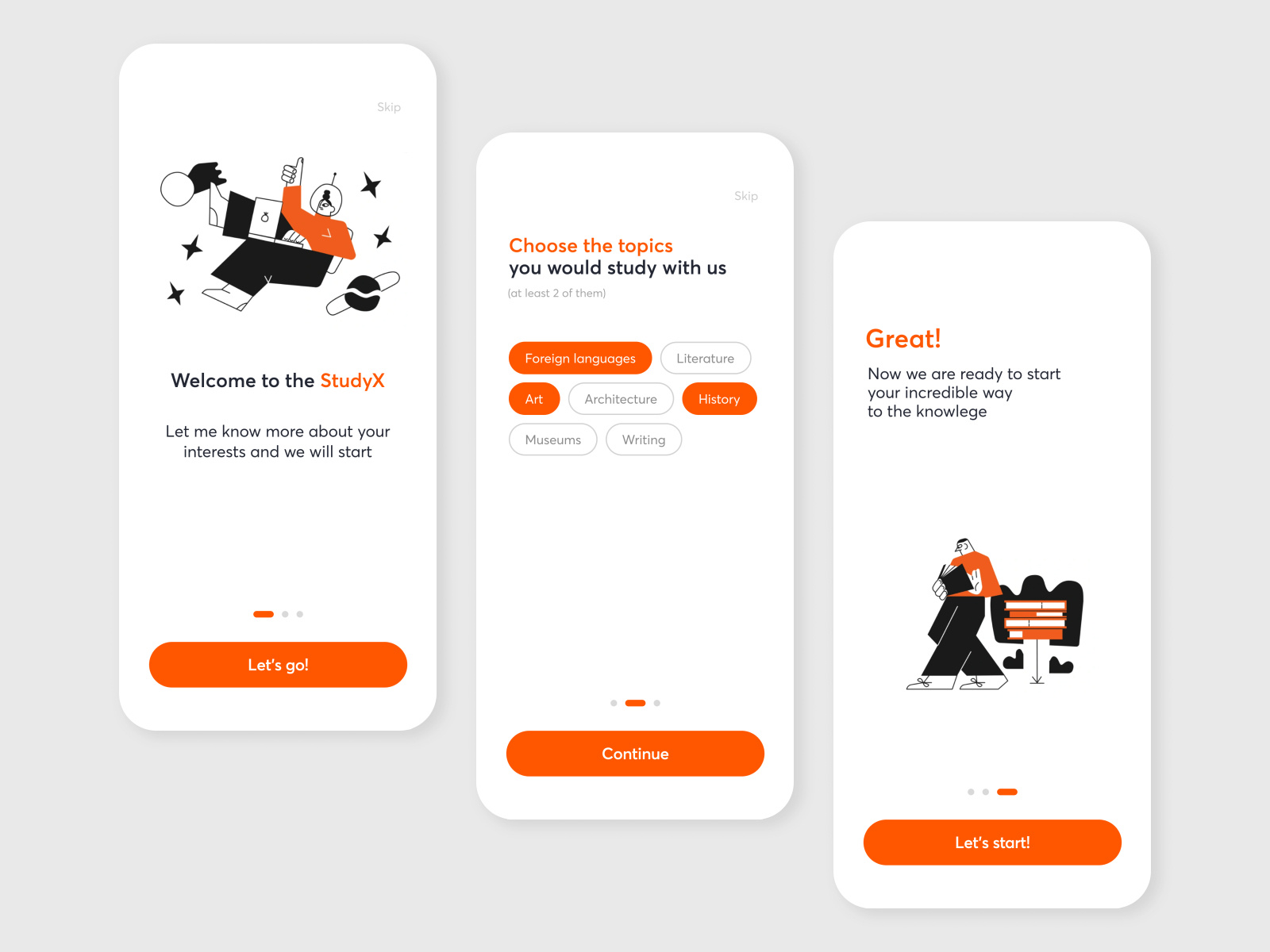 📚Mobile onboarding EdTech by Alina Antunevich on Dribbble