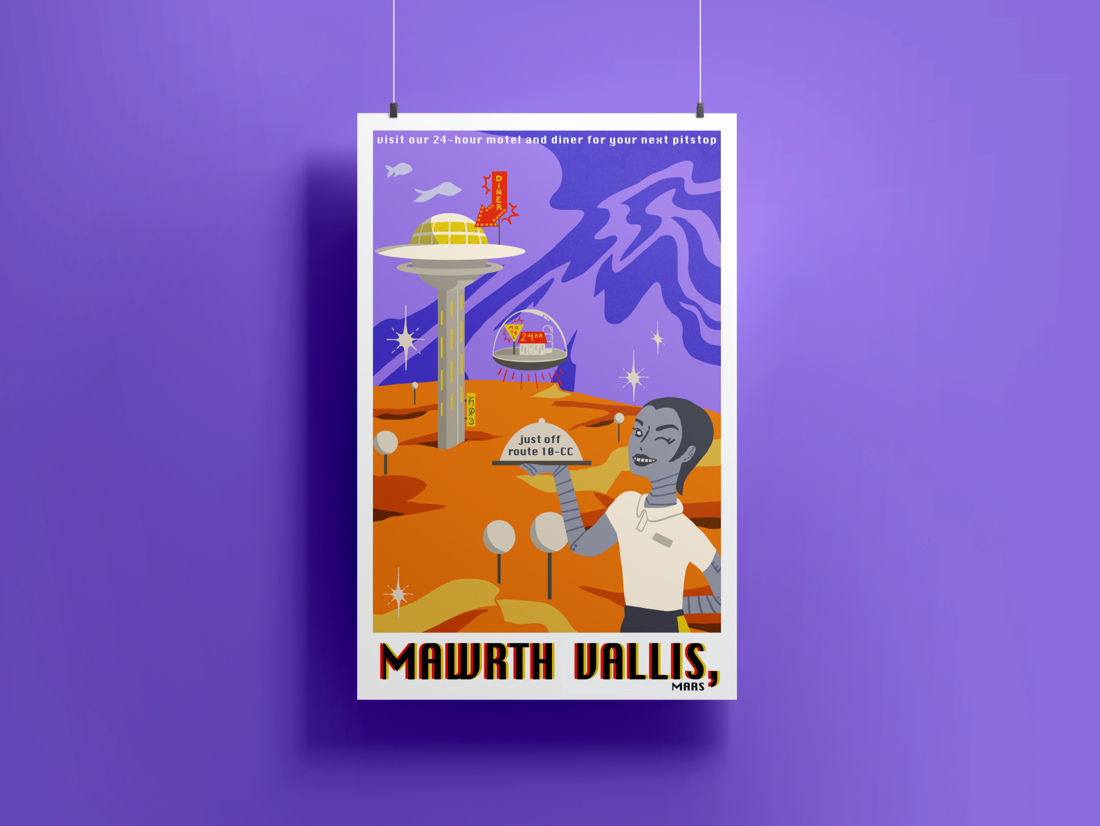 Mars Travel Poster Illustration by Chloe Meyer on Dribbble