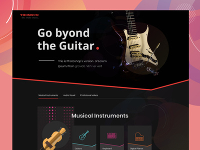 Musical Instruments website - Piano, Guitar by Sainul Abid on Dribbble
