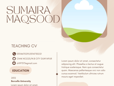 CV Template by ZOHAIB HUSSAIN on Dribbble