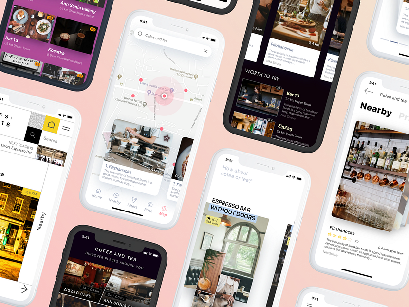 Foursquare App UI redesign by Andrew Shi on Dribbble