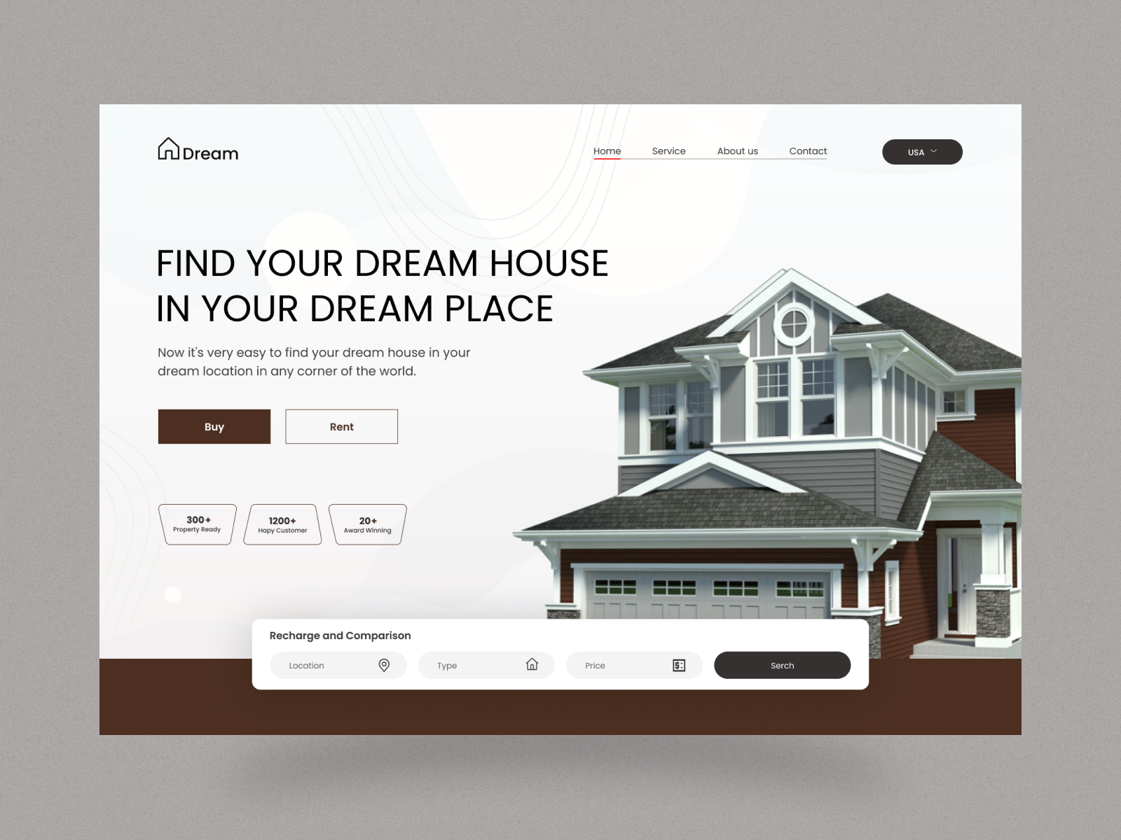 Real estate home page design by Saddam Hossain on Dribbble