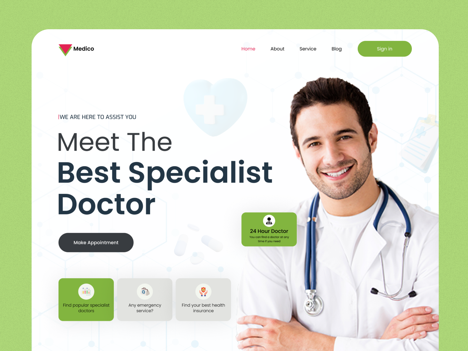 Medical Header Section Design by Saddam Hossain on Dribbble