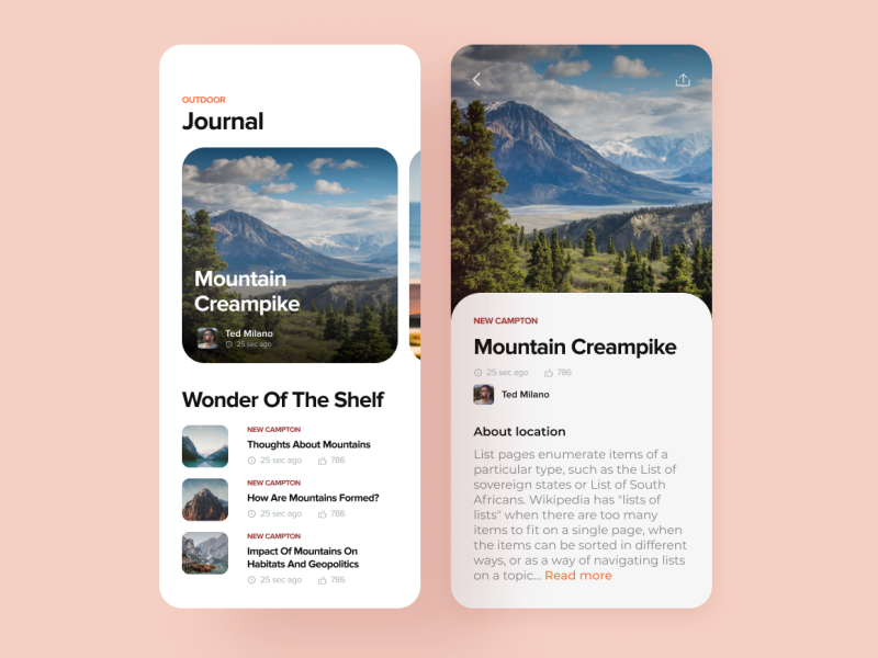 Blog app by Svetlana on Dribbble