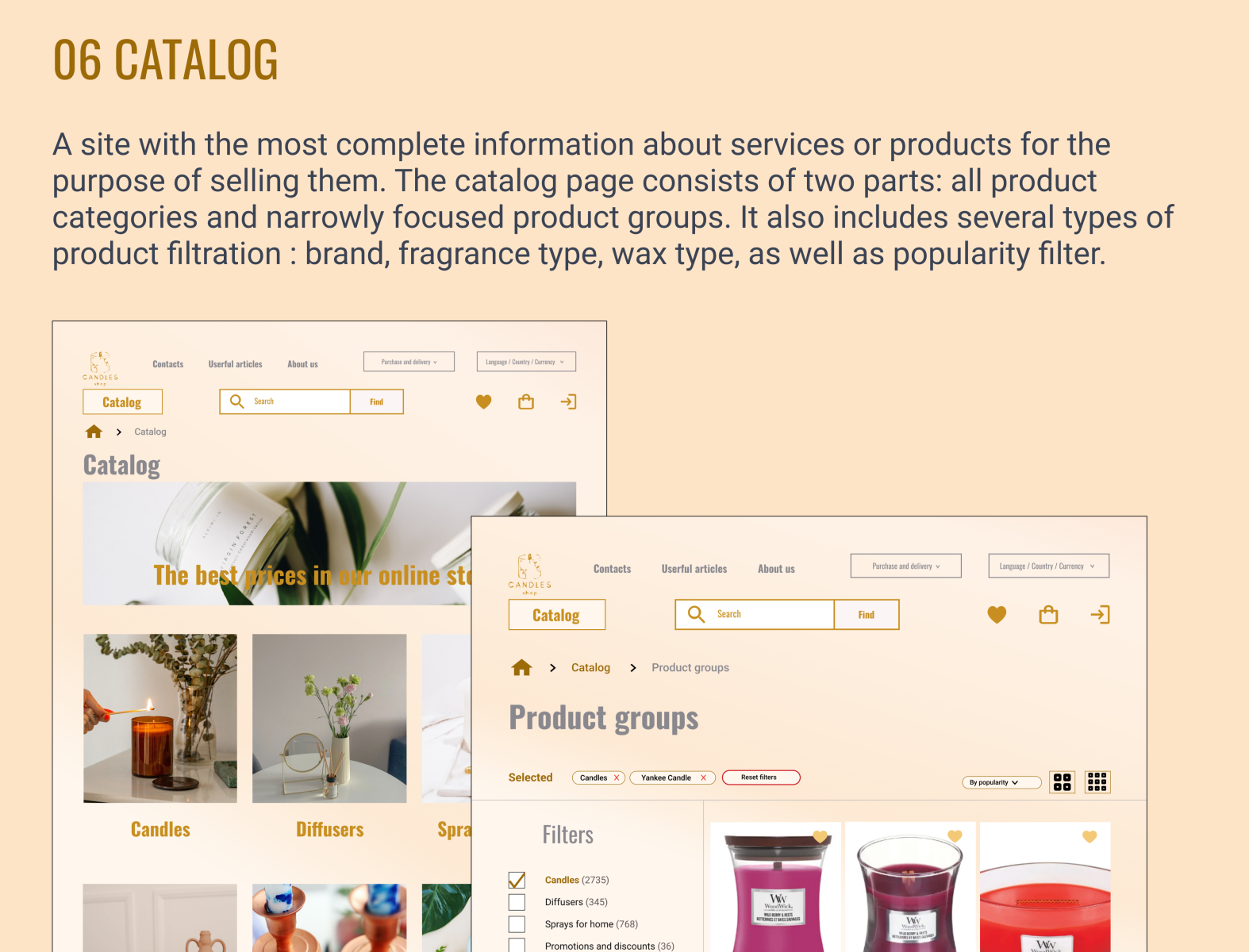 Catalog e - commerce by Silvana Slipchuk on Dribbble