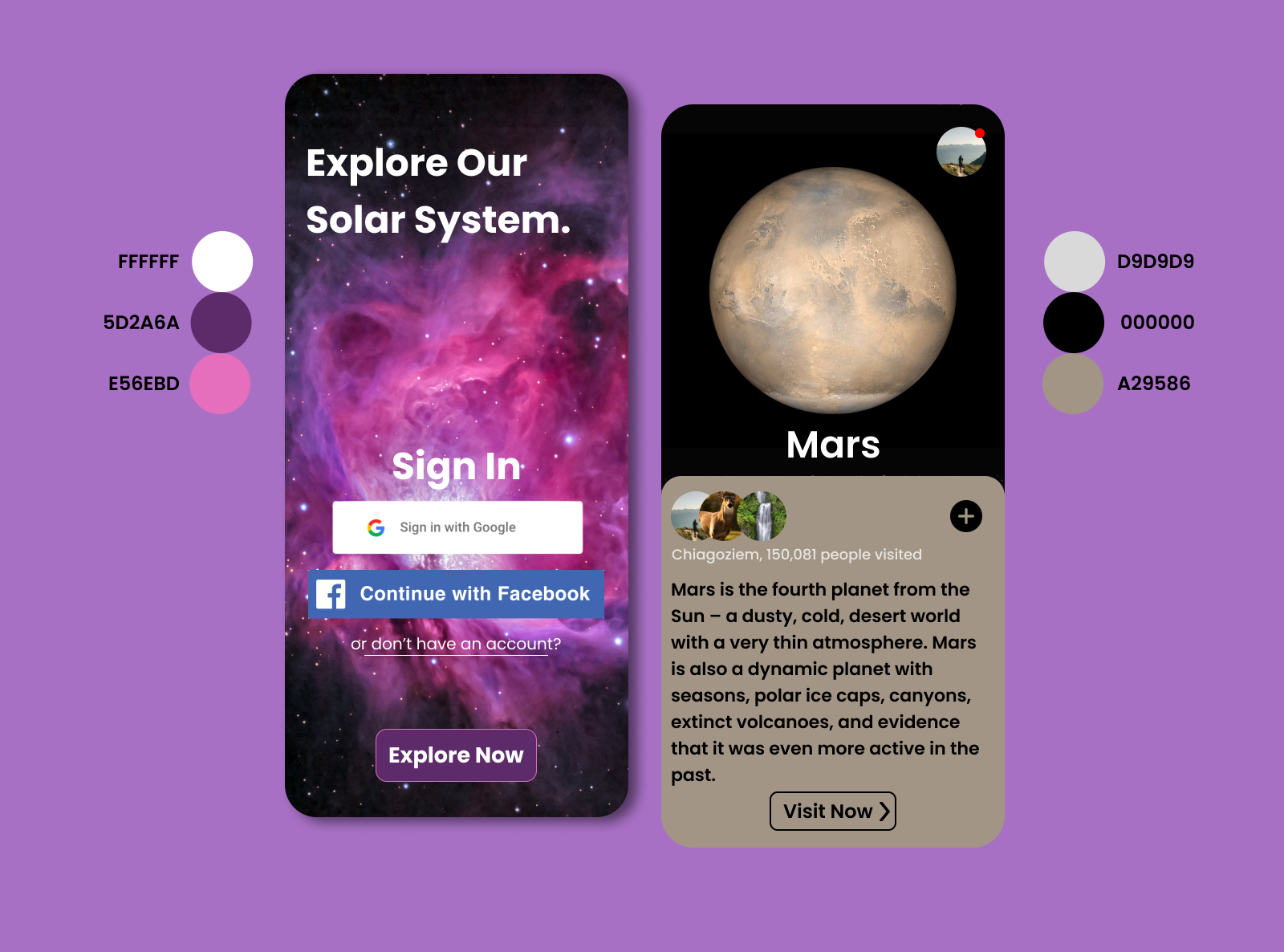 Space Travel App by Chiagoziem Mba-Oji on Dribbble
