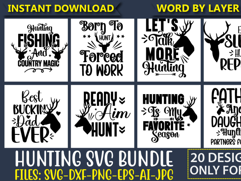 Hunting SVG Bundle by Tarmina akther on Dribbble