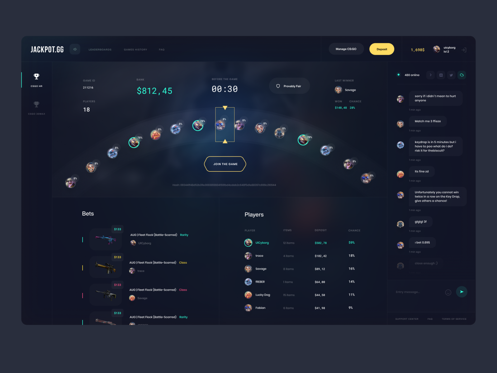 CS:GO Roulette by Markelov on Dribbble