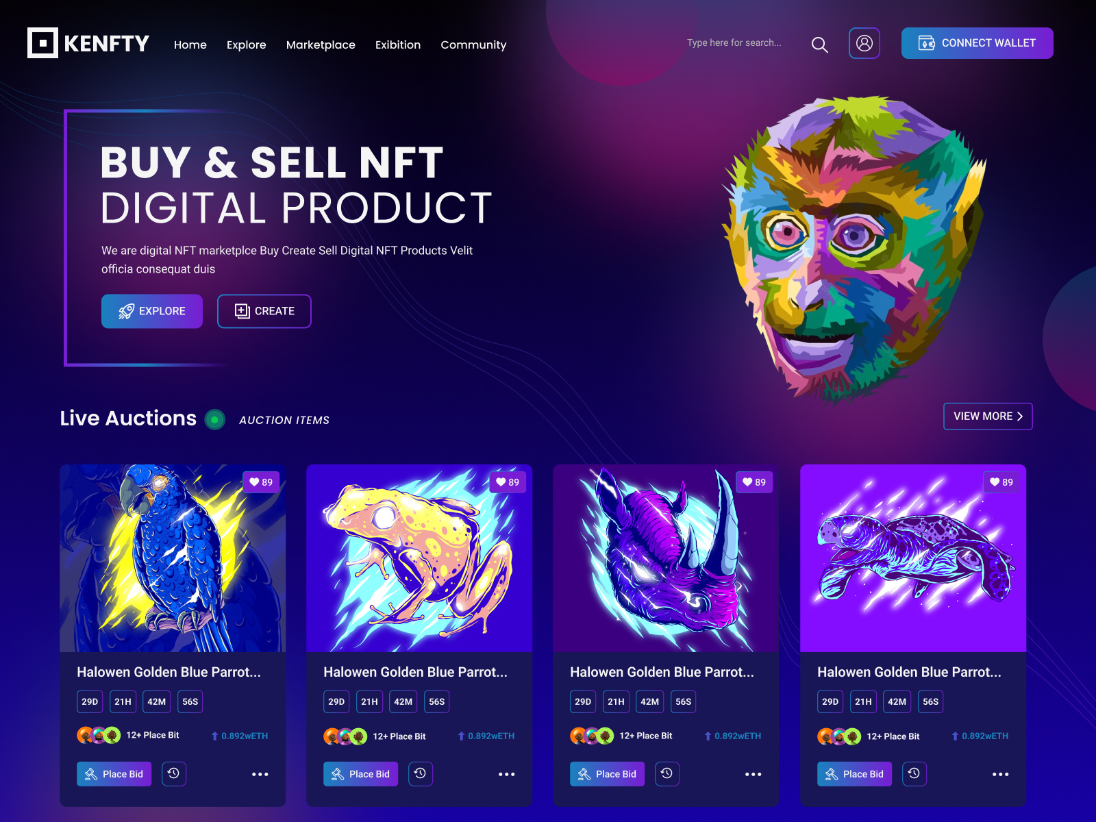 NFT - Banner with Bidding Figma Template by Lenxco on Dribbble