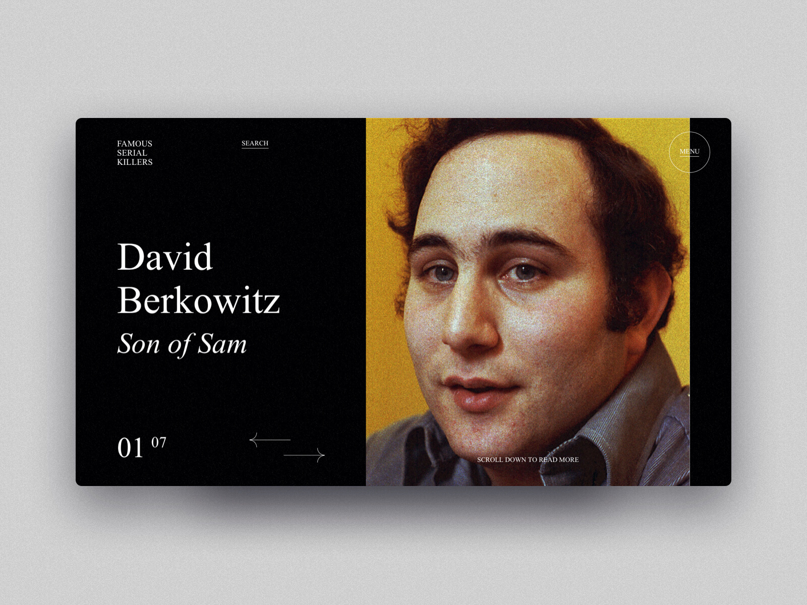 Famous serial killers – concept by Karol Witkowski for Boldare on Dribbble