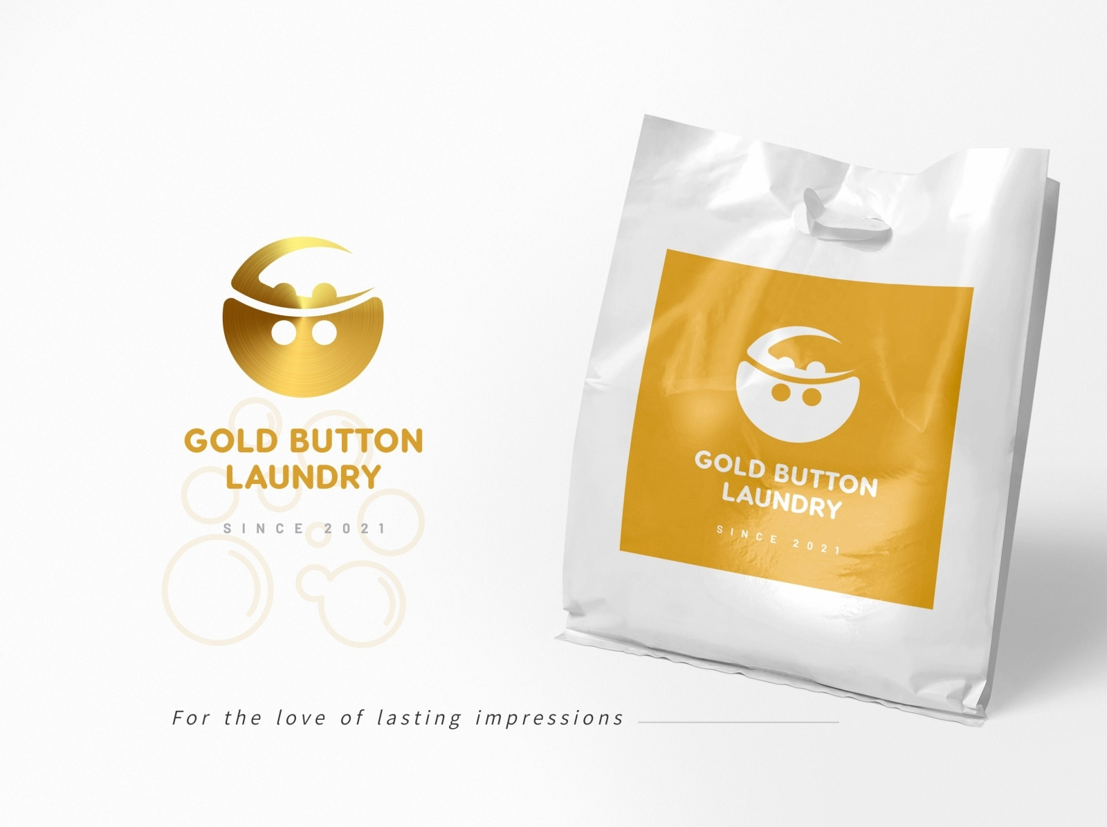 Gold Button Laundry Logo by Edozie Nwokoye on Dribbble