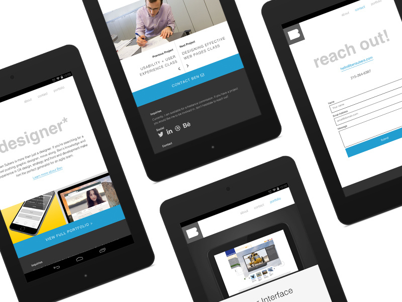 Website update screens by Ben Subers on Dribbble