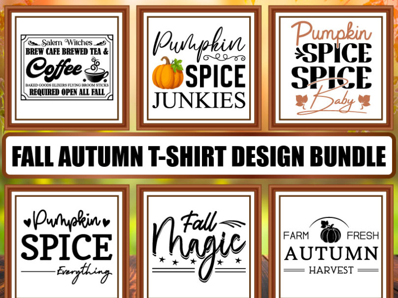 Fall Autumn T-Shirt Design Bundle by Piu Story on Dribbble