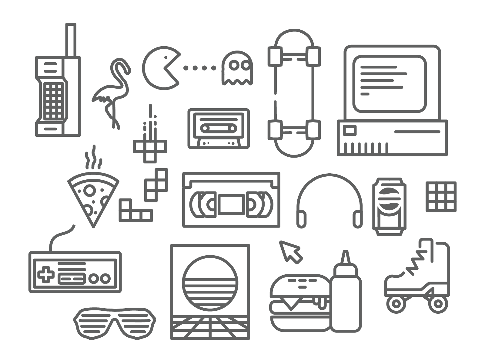Icon Set – 80s by Daniel Harmon on Dribbble