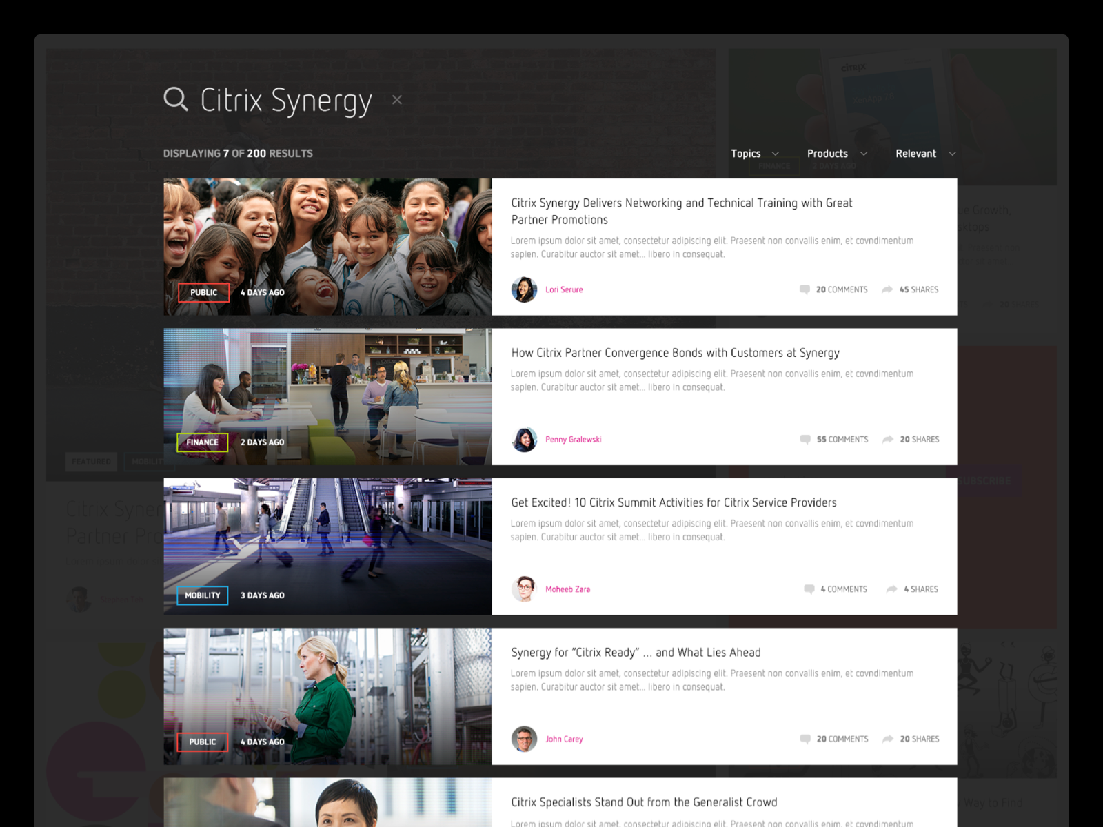 Citrix Blog - Search by Sean Paul Richards on Dribbble