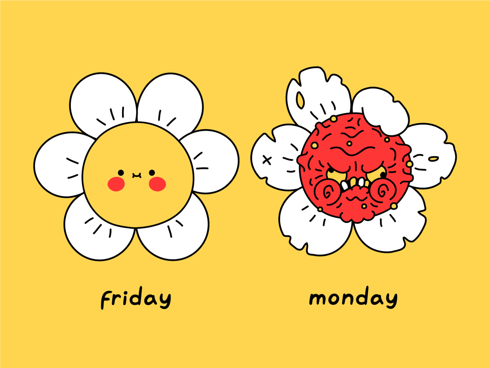 Friday monday mood by Slavko Kahovsky on Dribbble