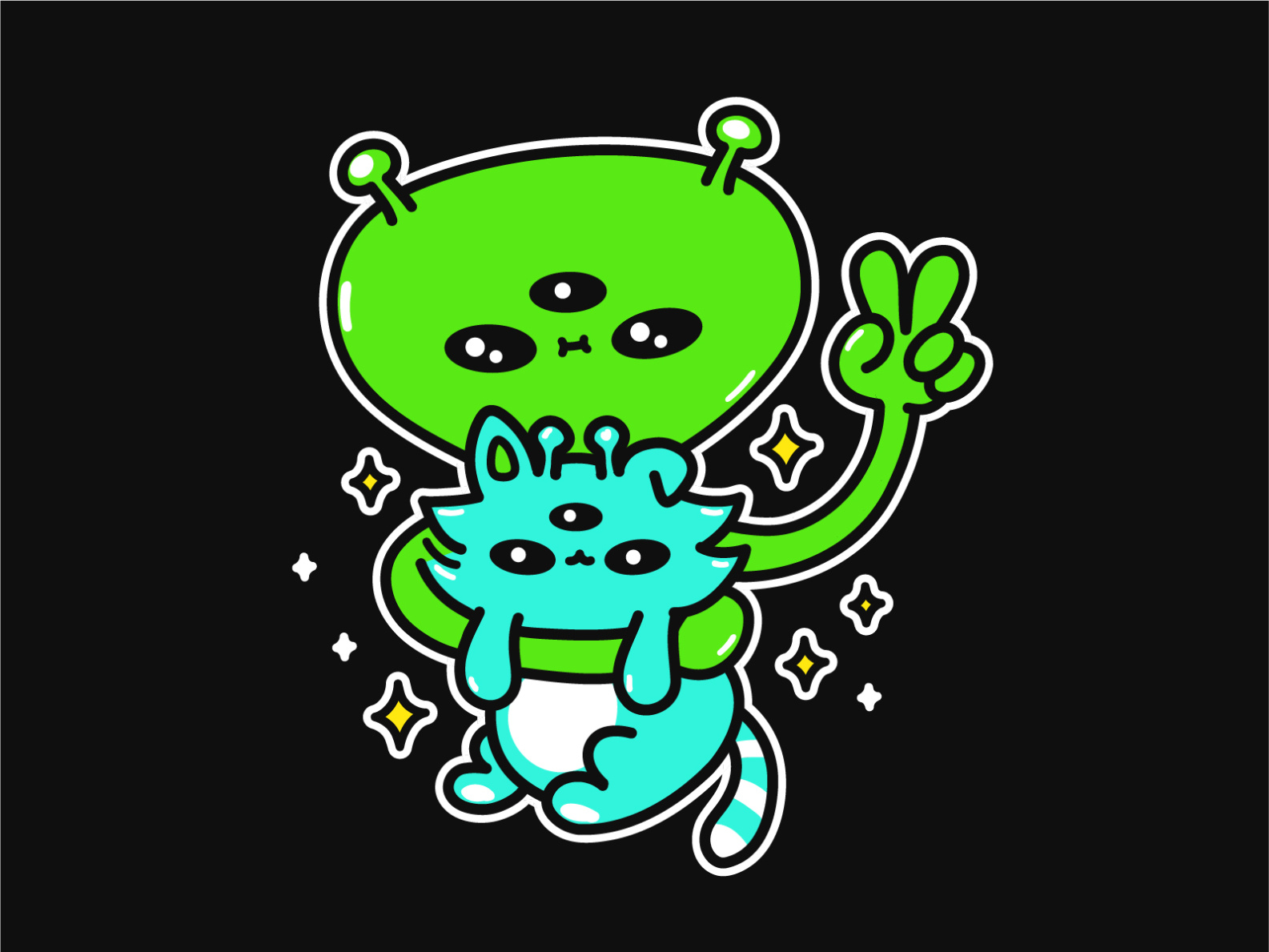 Alien kitty by Slavko Kahovsky on Dribbble