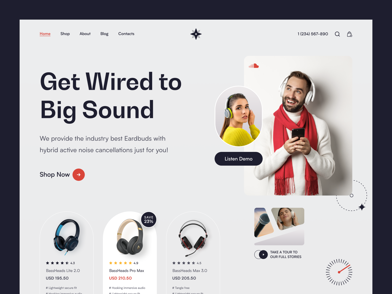 Headphone - Landing page concept by Tuhel on Dribbble