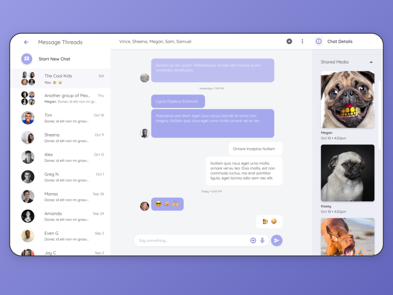 Daily UI Design: Group Chat by Kasey Randall on Dribbble