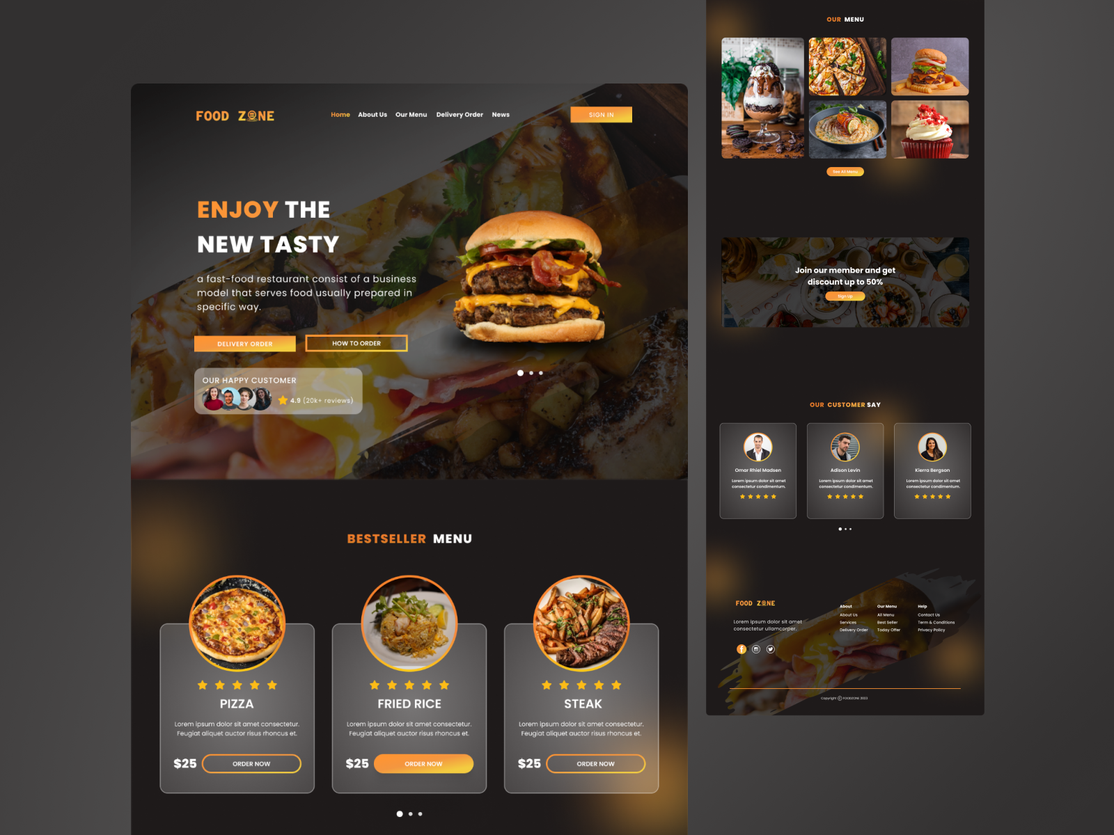 Restaurant Landing Page Design by Rachman Halim on Dribbble