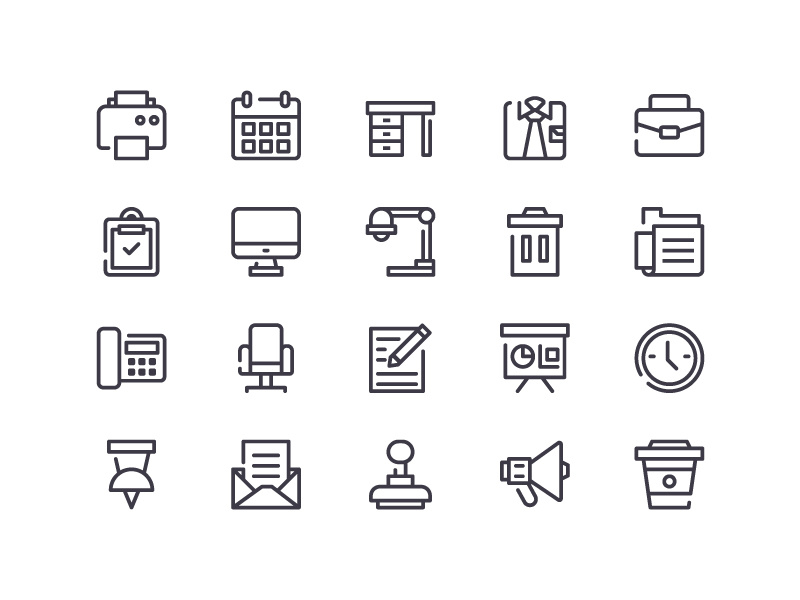 office outline set icon by Rudez Studio on Dribbble