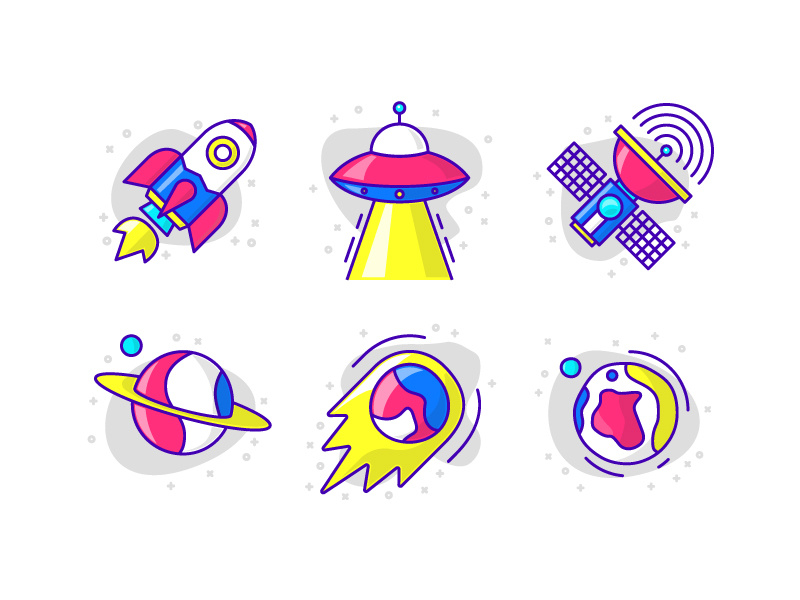 Space icon set color by Rudez Studio on Dribbble