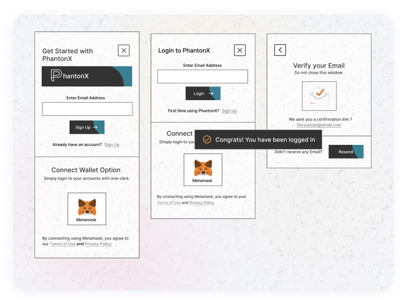 Web3 Login and Signup flows by Onyinye Ugeh💜 on Dribbble