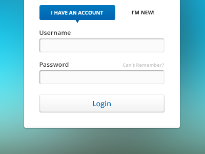 Login Component by Justin Woods on Dribbble
