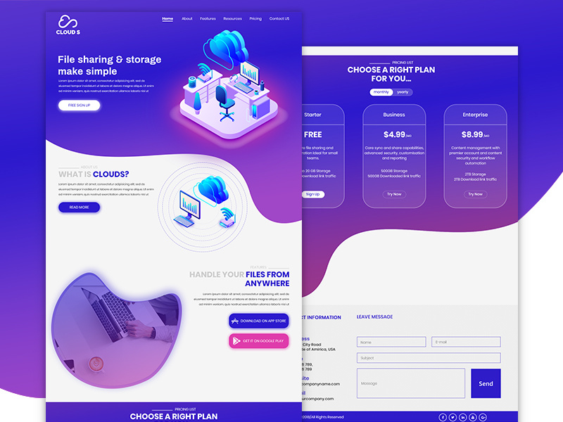 Cloude S Website concept by Md. Bipul Hossain on Dribbble