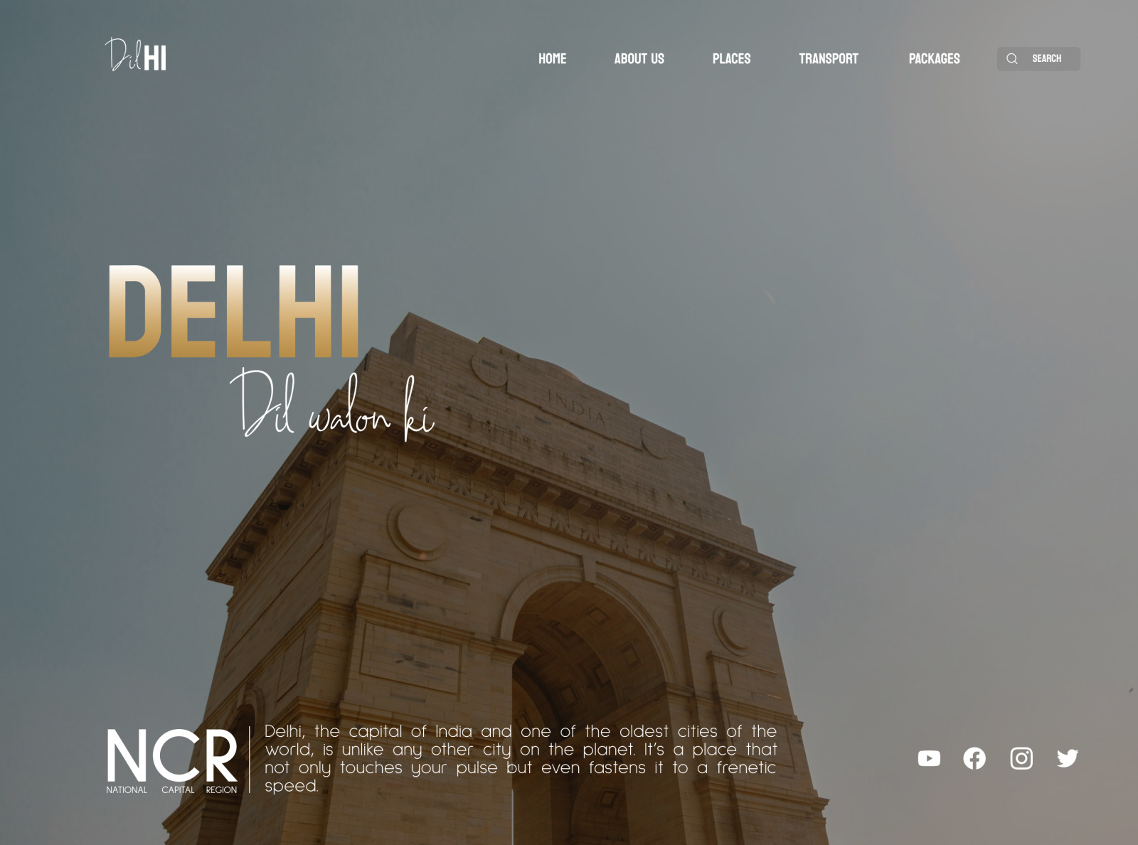 Delhi (Dilhi) - Landing Page by Arjun S Narayanan on Dribbble