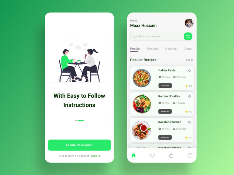 Ecommerce Recipe App Design in Figma by Maaz Hussain on Dribbble