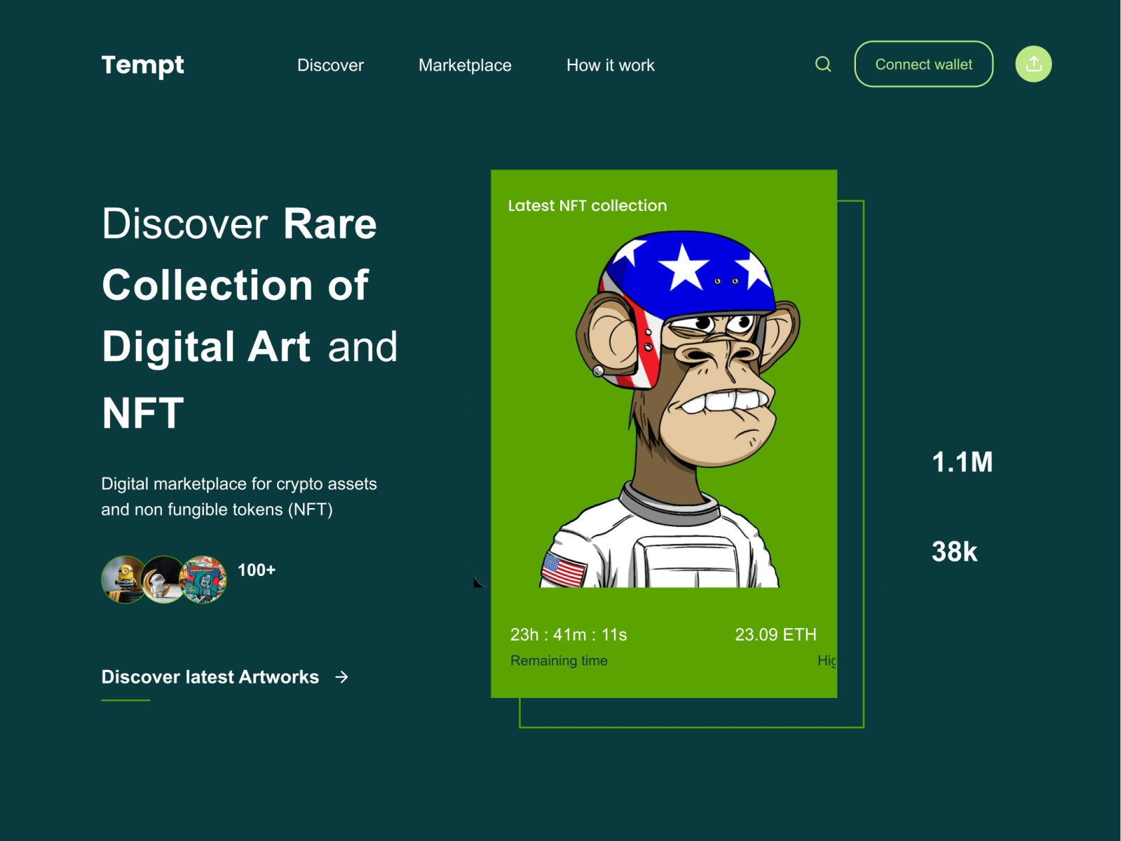 TEMPT (NFT WEBSITE) by Mahi Adedare on Dribbble