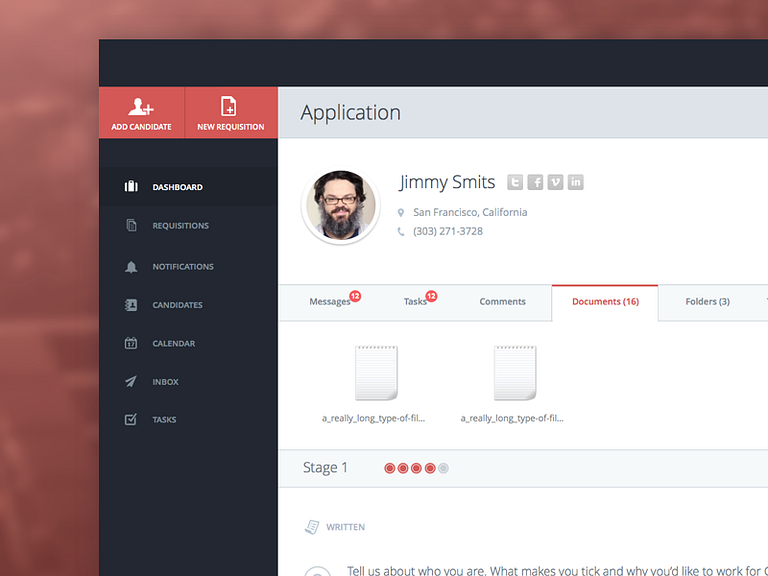 User Dashboard by Corey Haggard on Dribbble