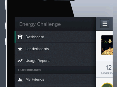User Menu by Corey Haggard on Dribbble