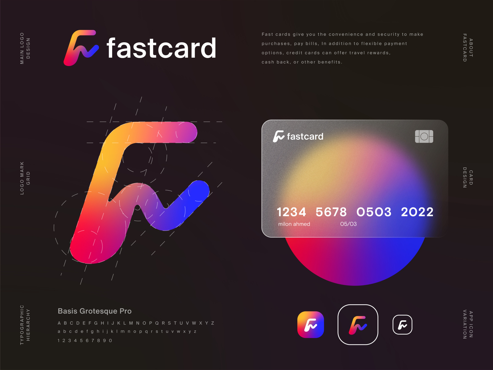 fastcard logo design by Milon Ahmed for Graytive on Dribbble