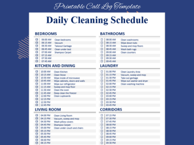 Cleaning Schedule Template Word Free Download by PrintableTemplates on ...