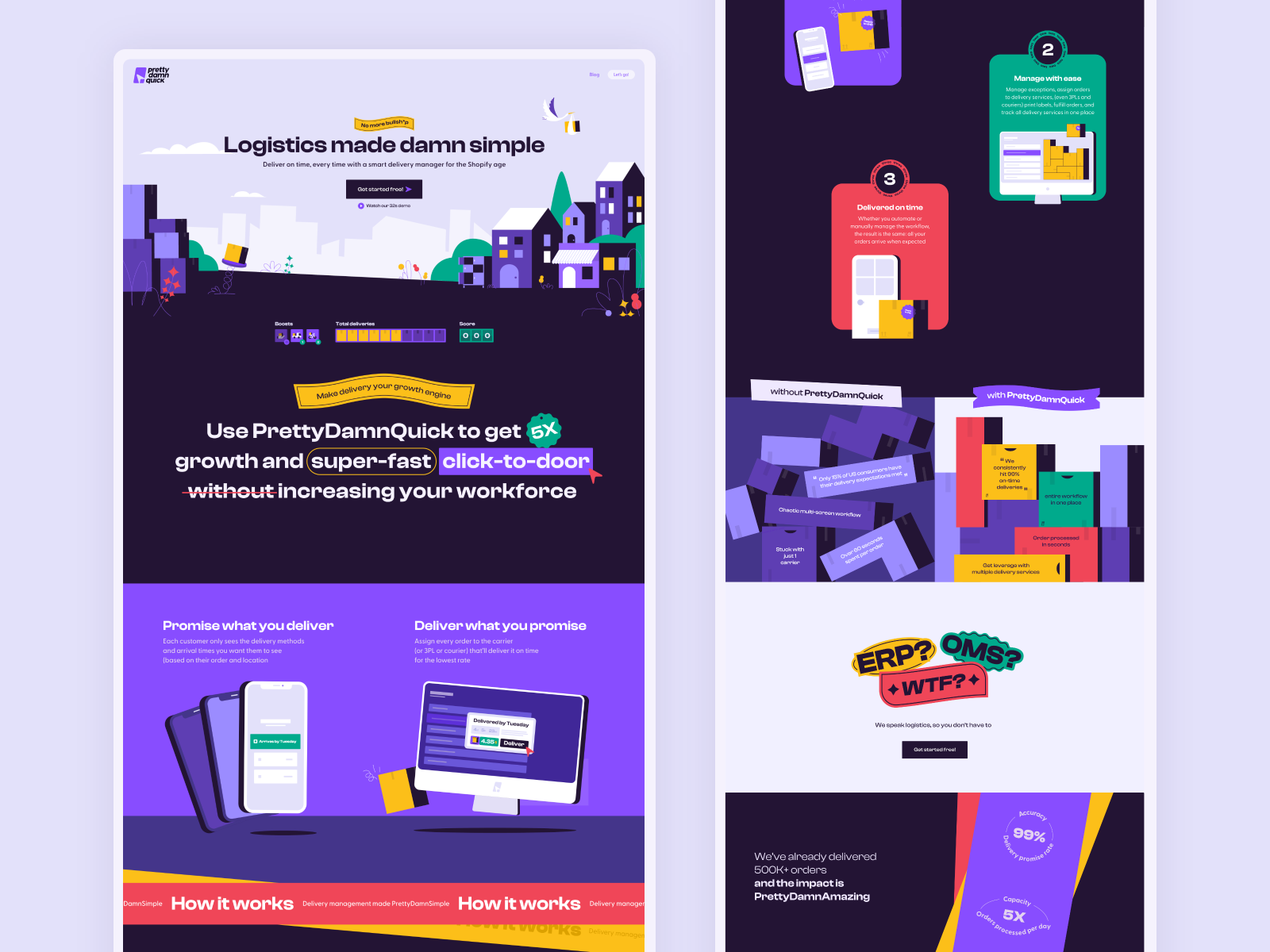 PrettyDamnQuick Website 🚚📦 by studio&more on Dribbble