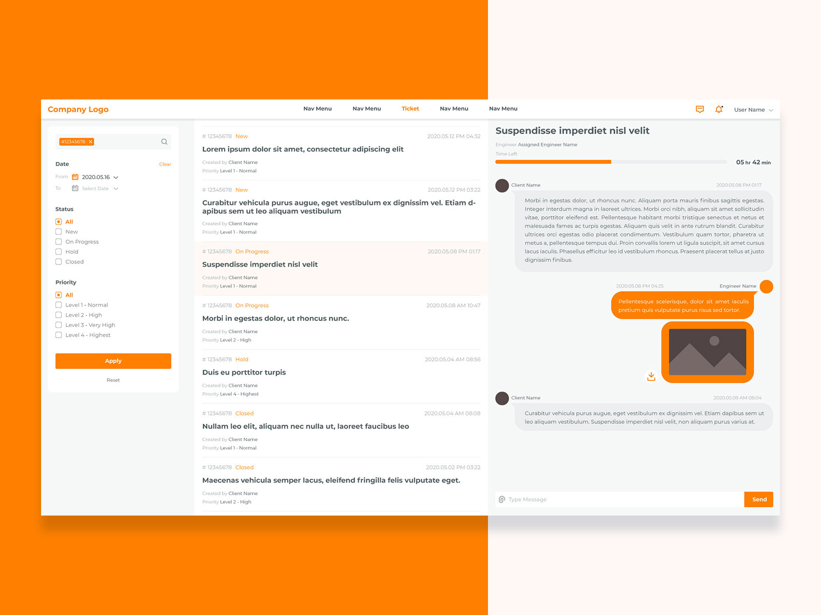 Ticket list and chat screen design by sujeong on Dribbble