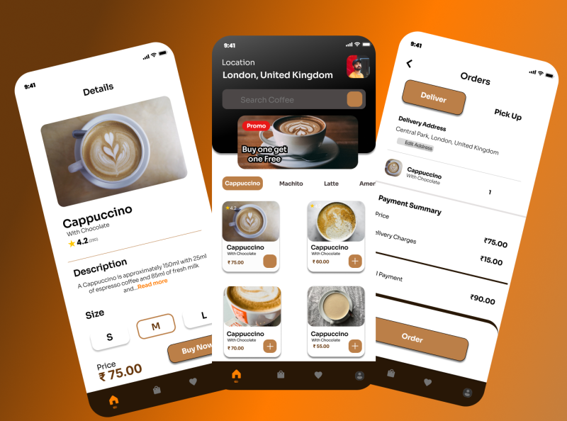 A Coffee App UI design by Jayesh Maurya on Dribbble