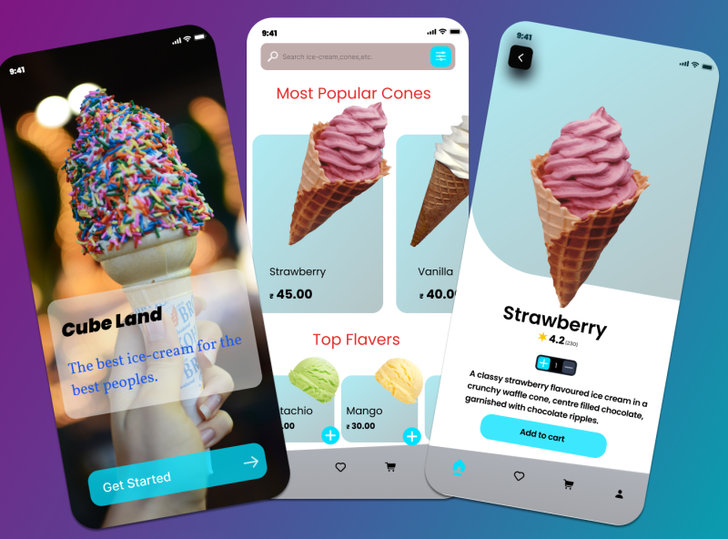 Ice-Cream App Ui design by Jayesh Maurya on Dribbble