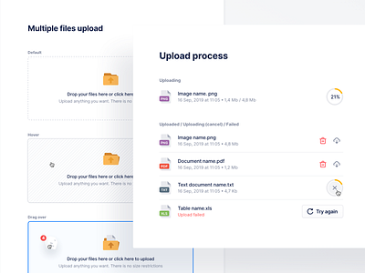 Multiple files upload by Anton Yefimenko on Dribbble