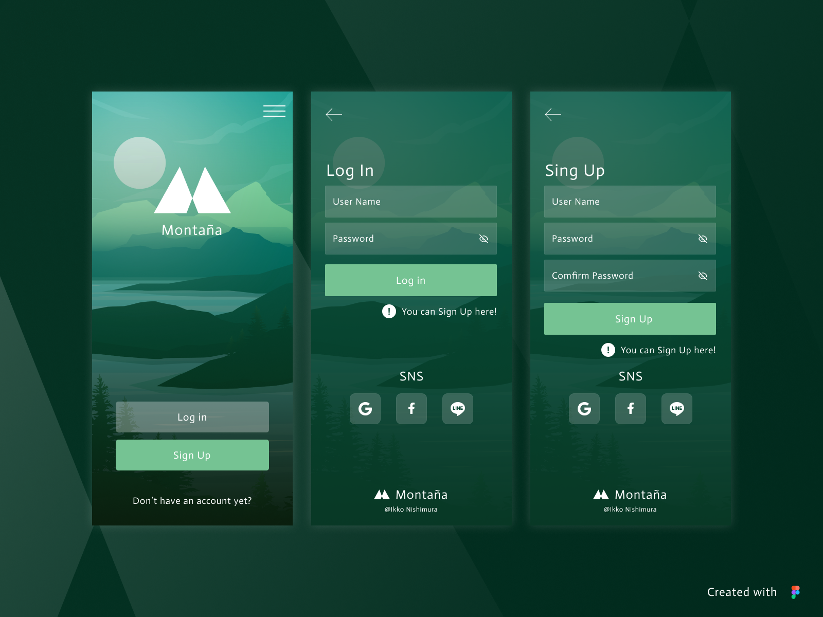 DailyUI 001 - App design for mountain lovers by Ikko Nishimura on Dribbble