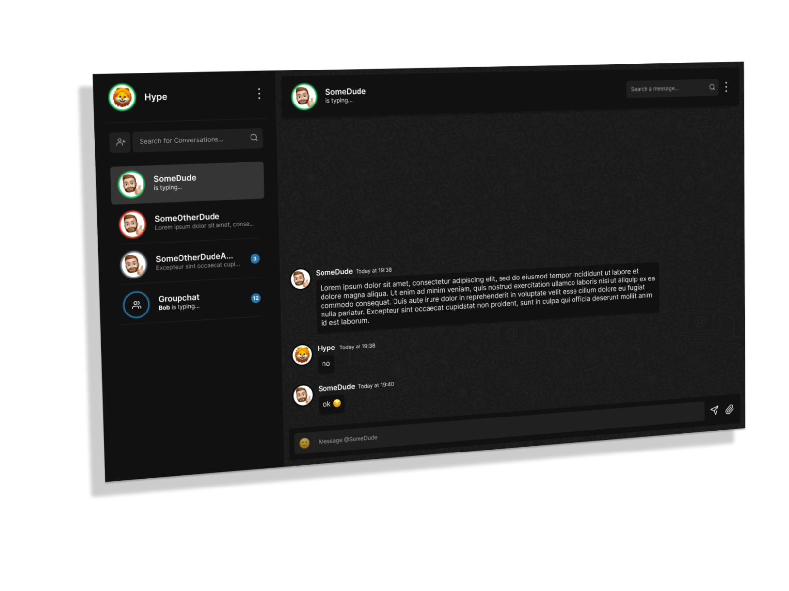 Mock Desktop Chat Application by Rabbani Dev on Dribbble