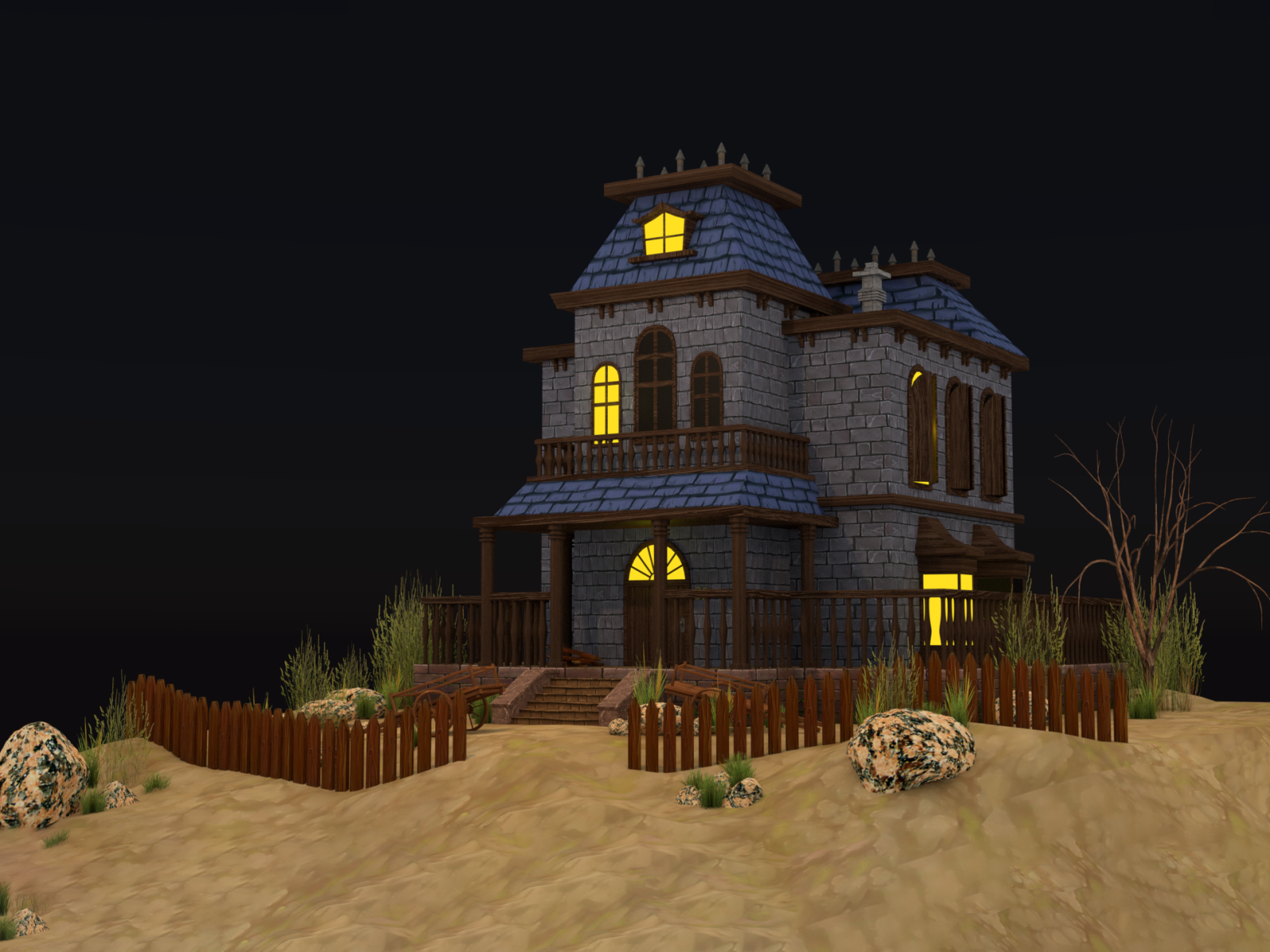 Old Haunted House On The Mountain by Shehzad Adeel on Dribbble