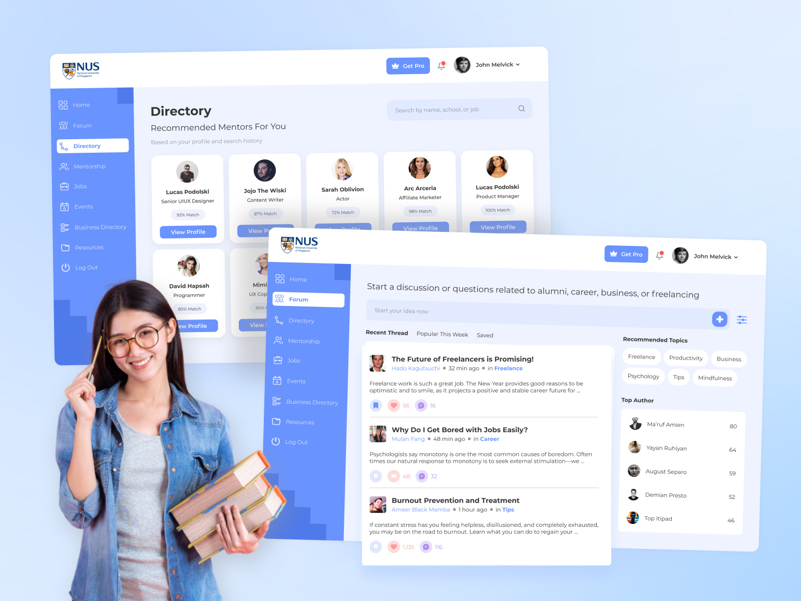 Alumni Platform Dashboard by Aji Nugroho on Dribbble