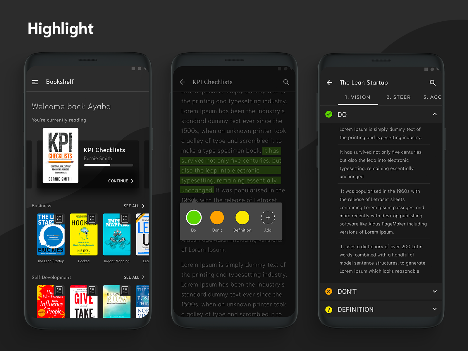 Highlight : eBook Reader by Colbys on Dribbble