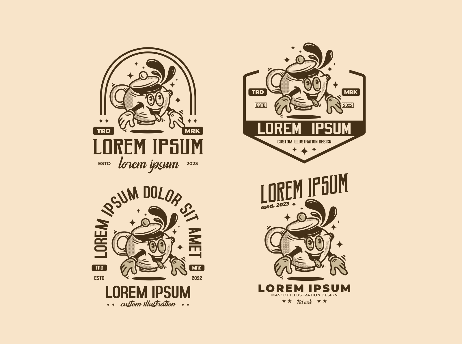 Teapot character badge by adipra studio on Dribbble